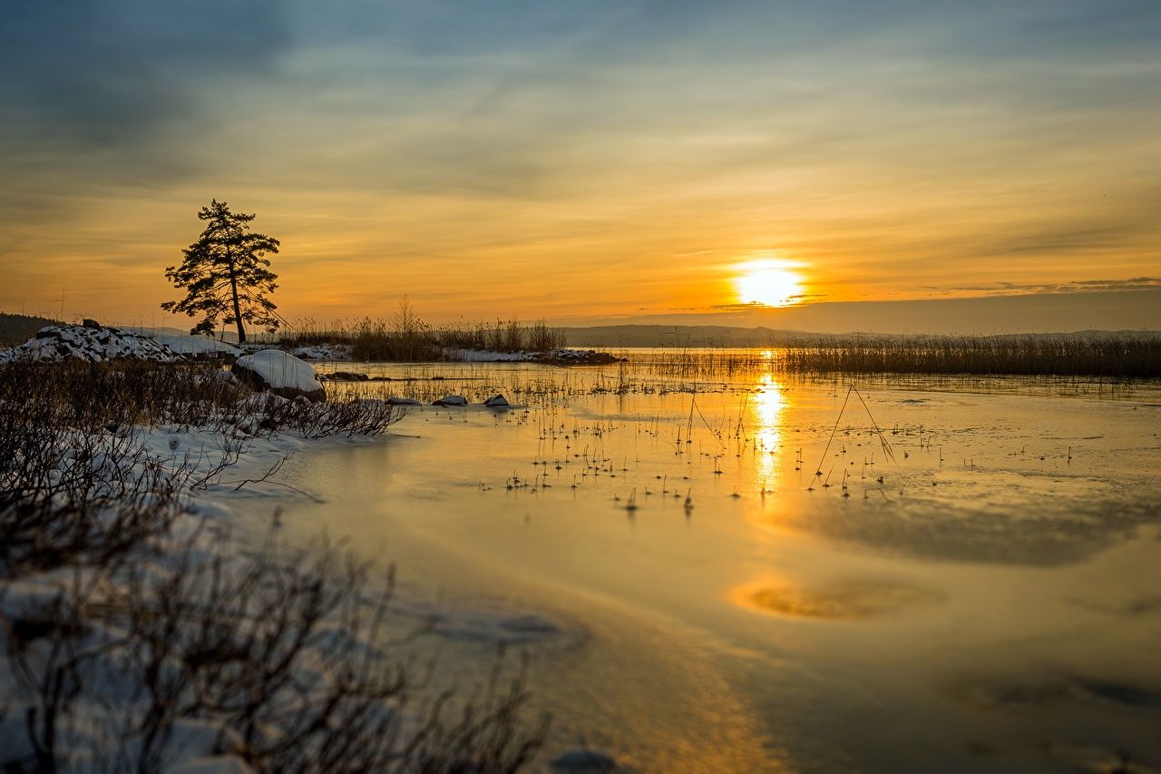 Winter Lake Sunset Wallpapers - Wallpaper Cave