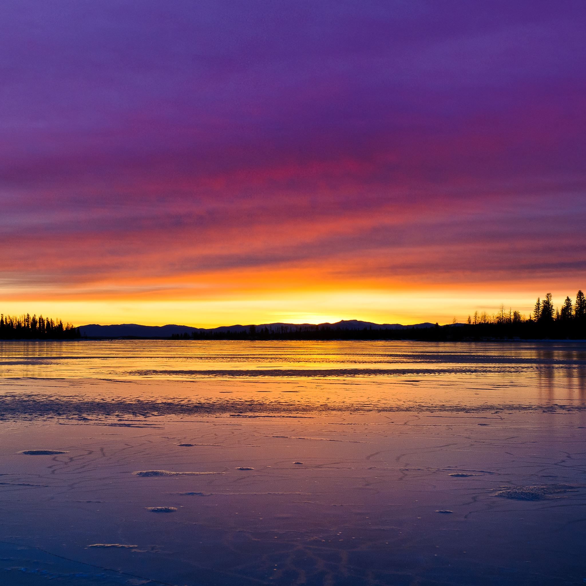 Winter Lake Sunset Wallpapers - Wallpaper Cave