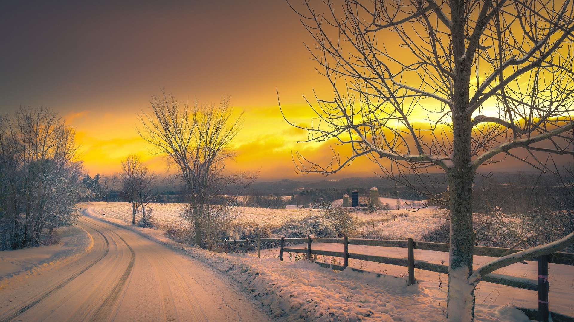 Country Road Winter Wallpapers - Wallpaper Cave