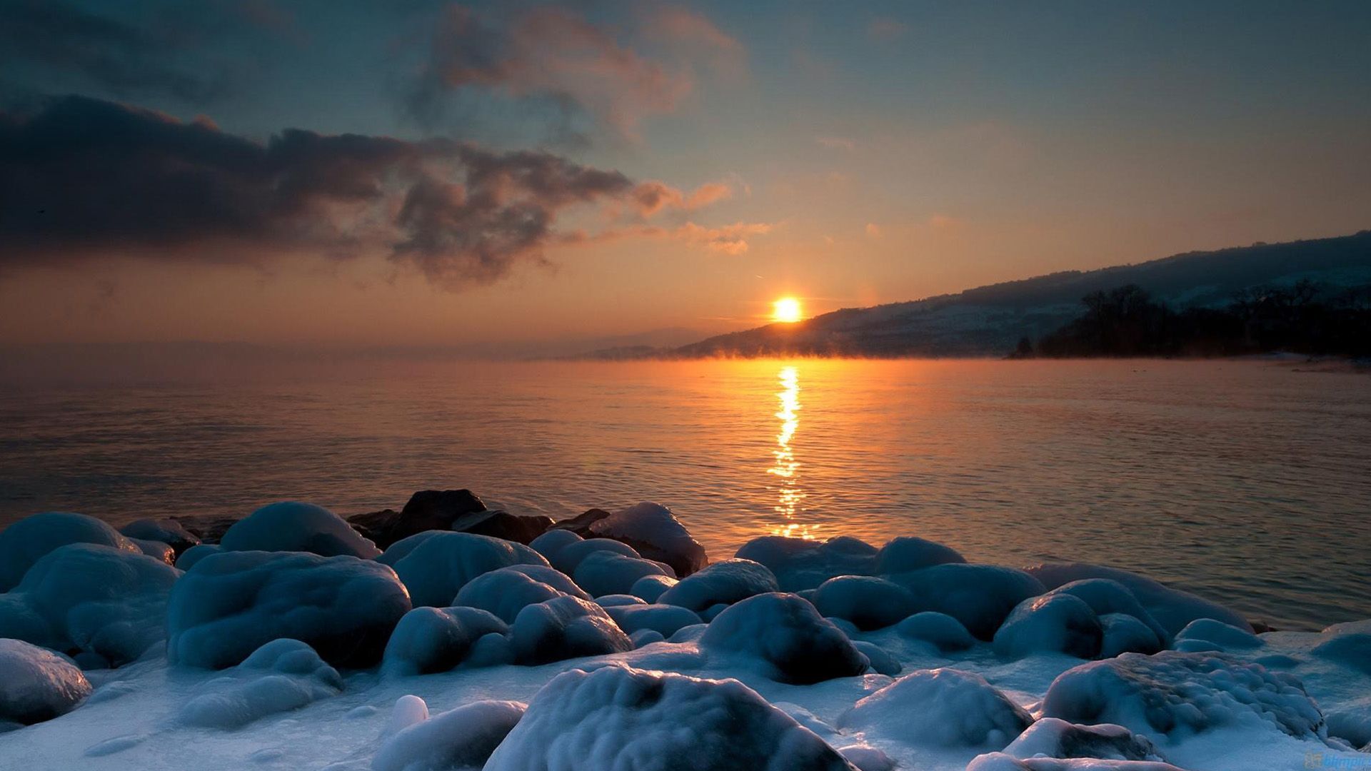 Winter Ocean Sunset Wallpapers - Wallpaper Cave