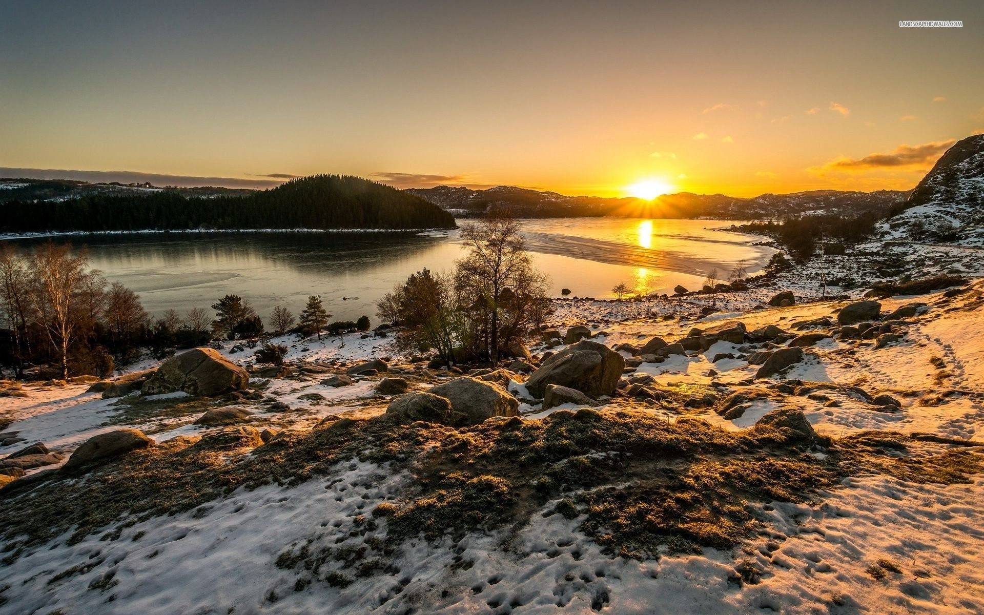 Winter Lake Sunrise Wallpapers - Wallpaper Cave
