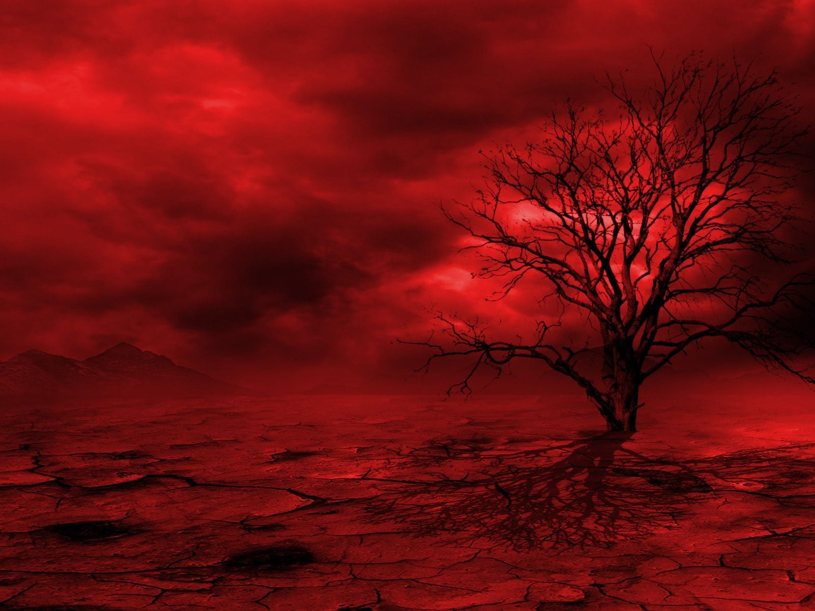 Desktop Red Trees Dark Wallpapers - Wallpaper Cave