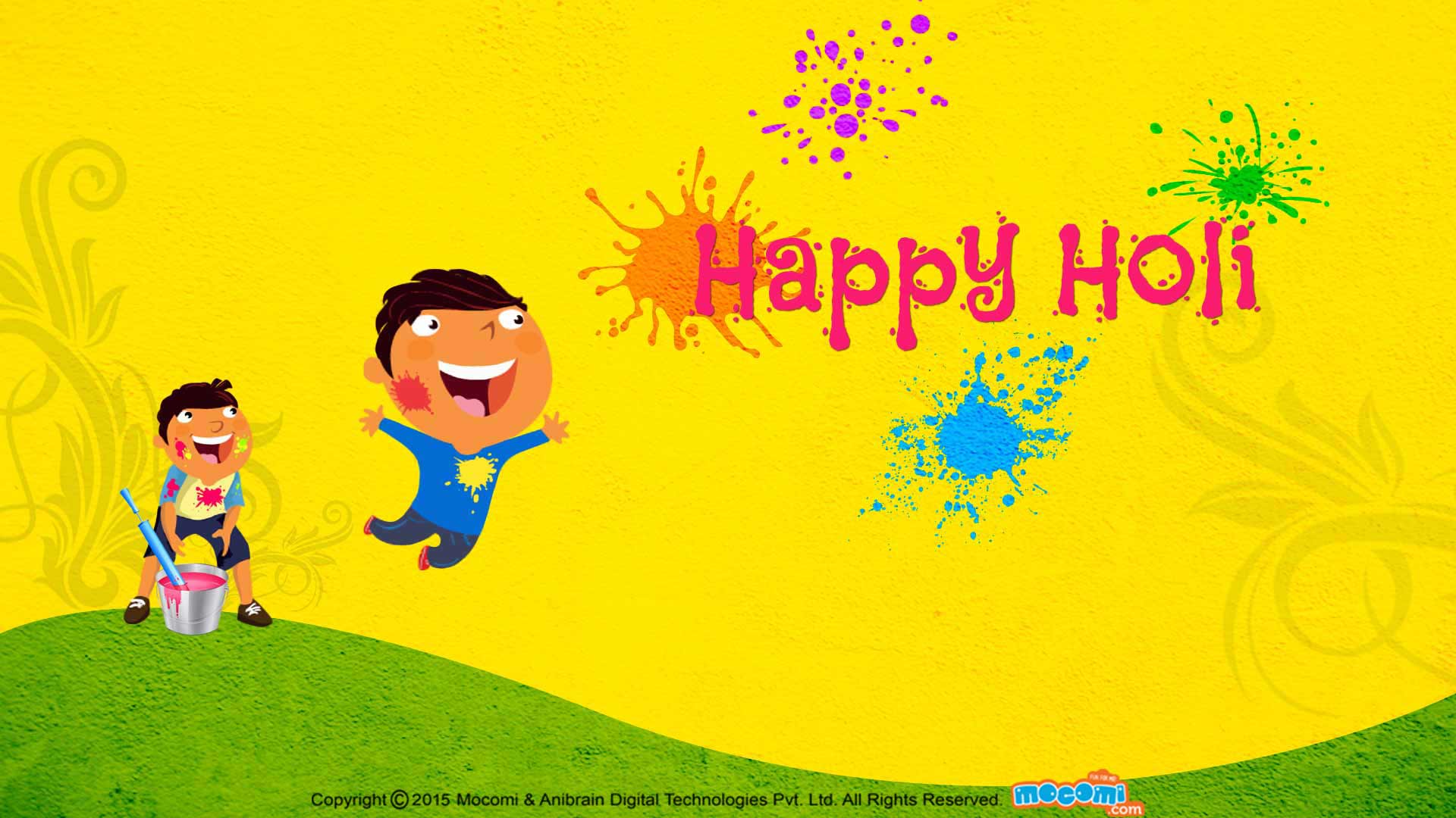 Holi Cartoon Wallpapers - Wallpaper Cave
