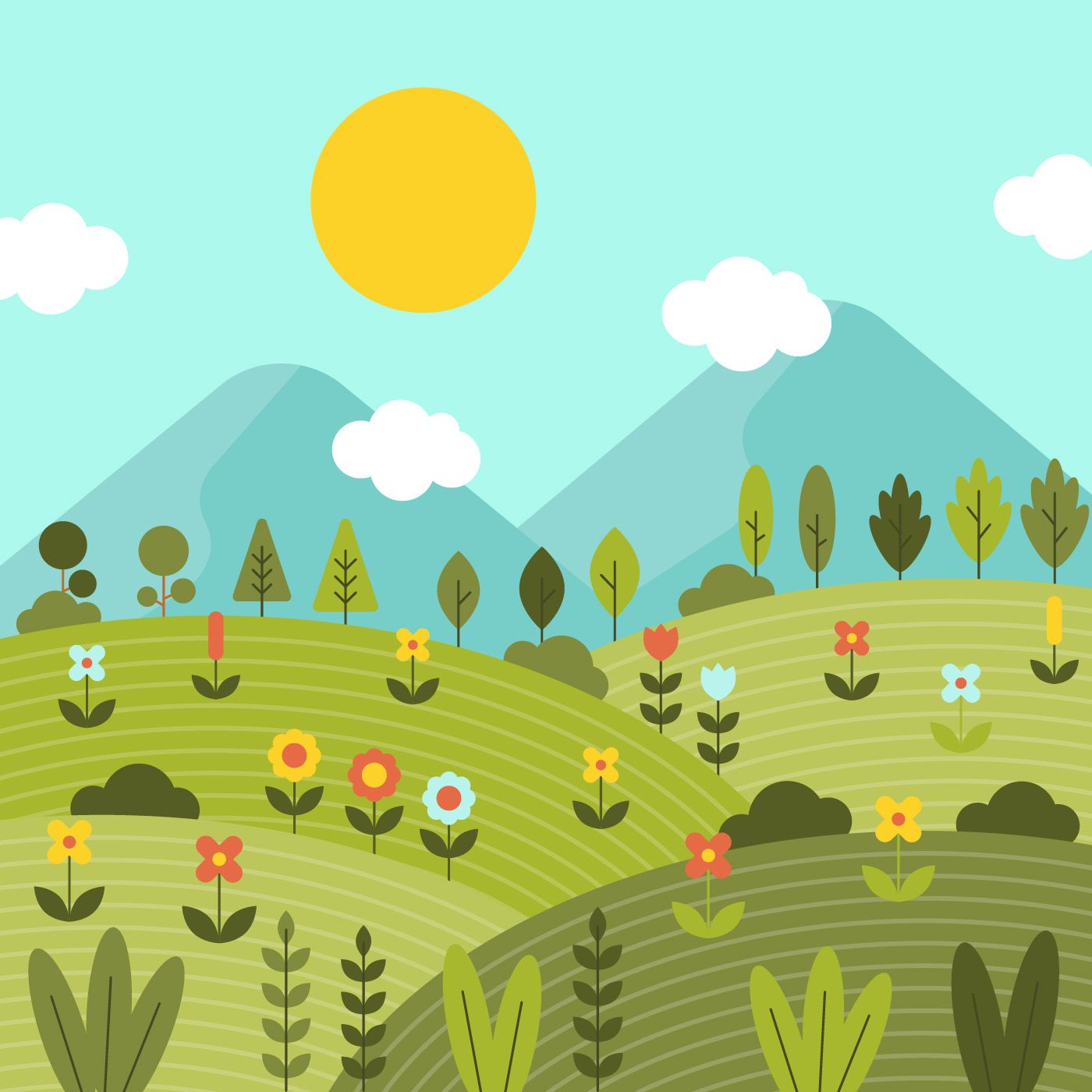 Vector Spring Meadow Wallpapers - Wallpaper Cave