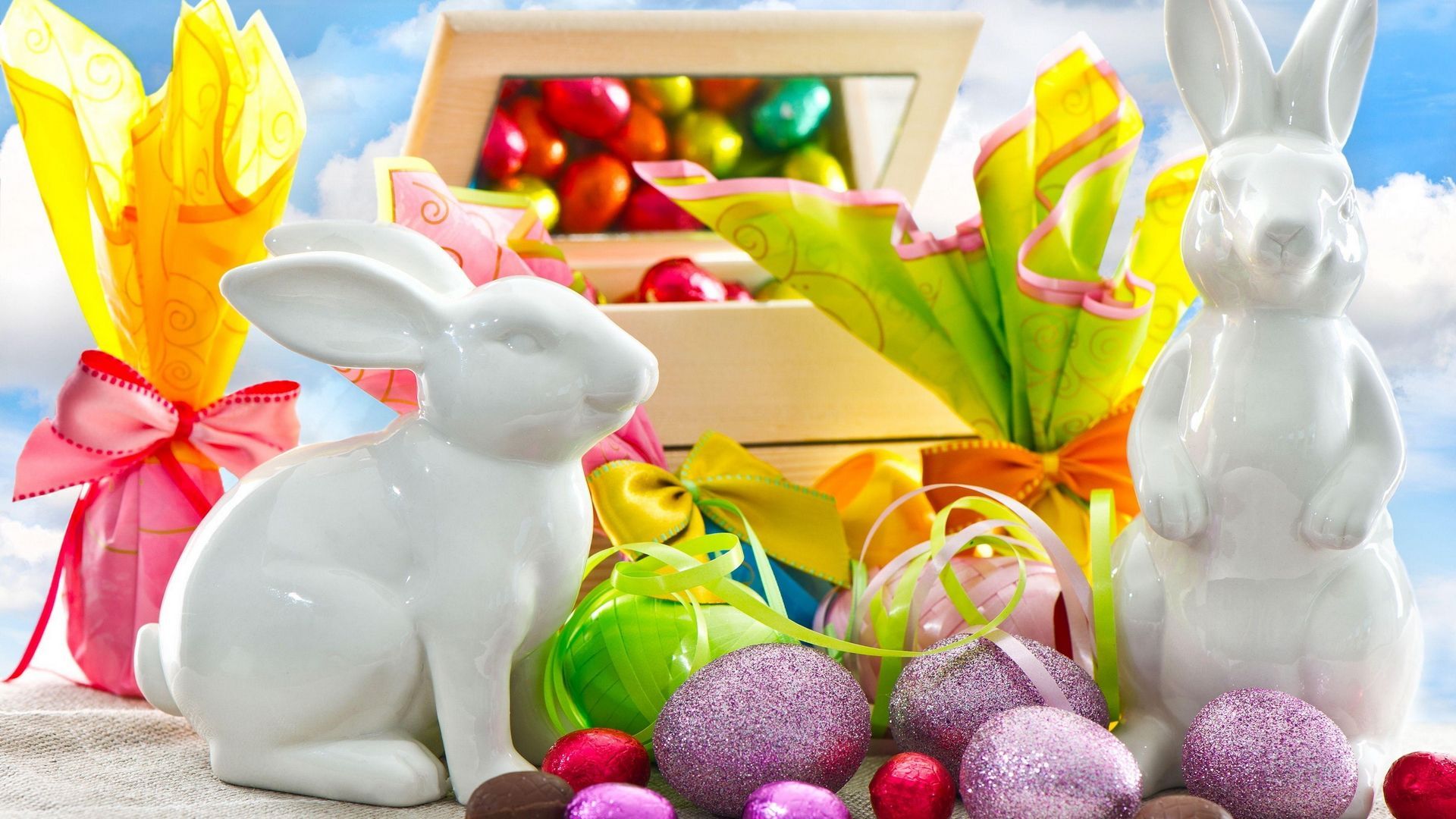 Bunnies With Easter Eggs Wallpapers - Wallpaper Cave