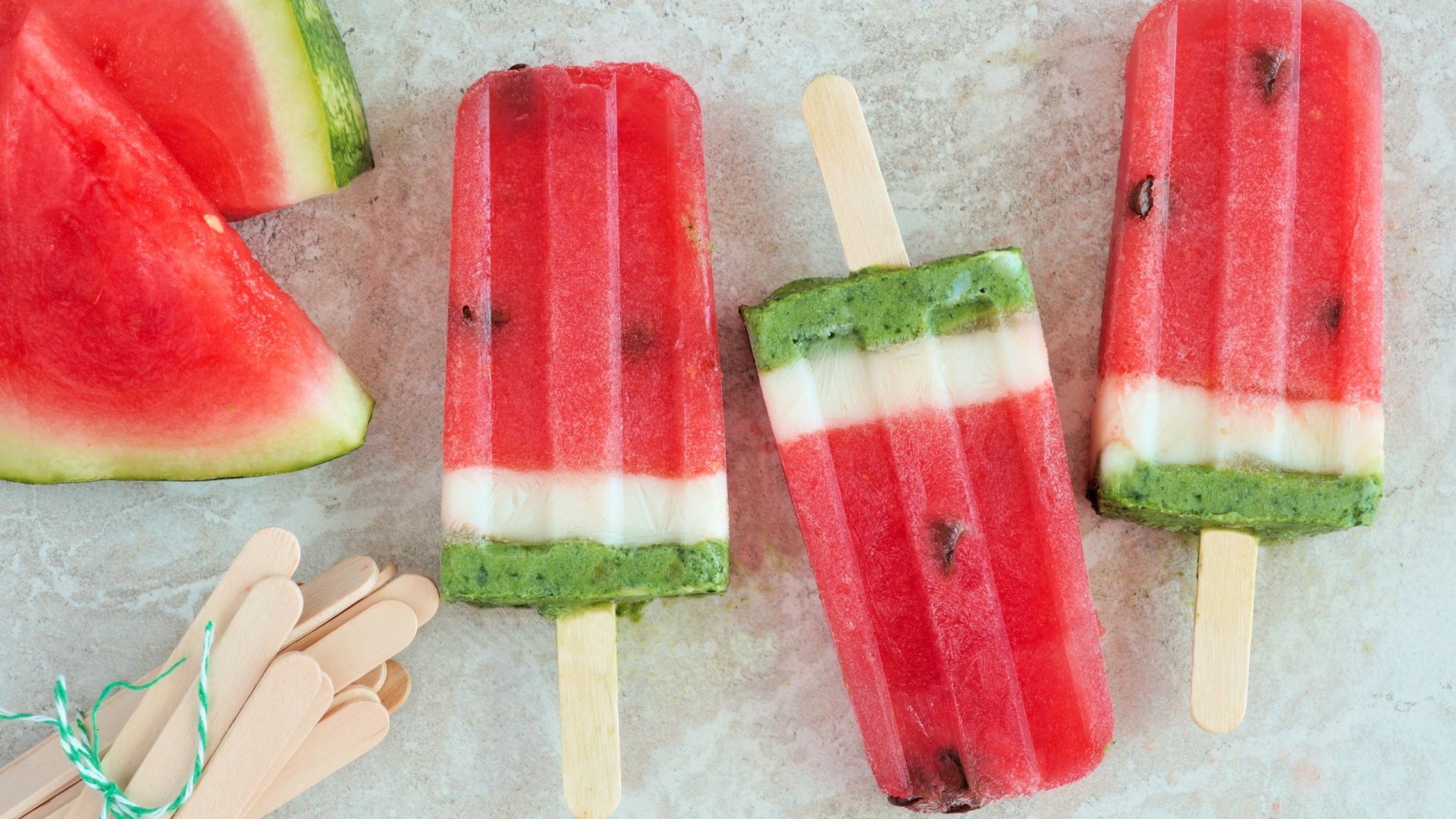 Watermelon Popsicle Desktop Wallpaper