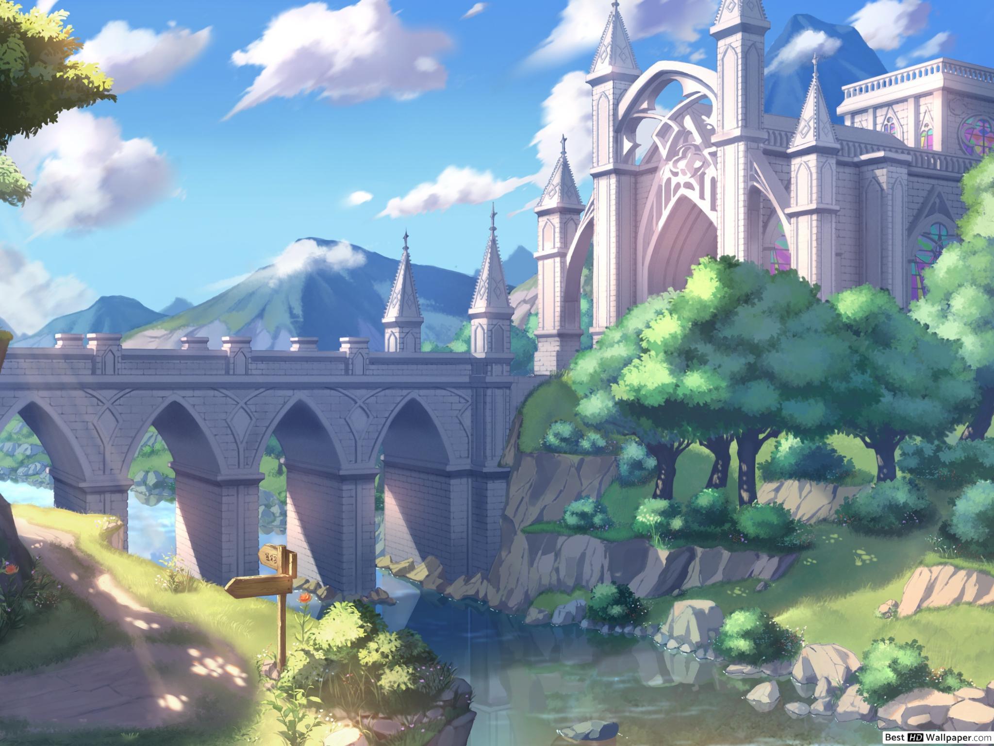 Anime Spring Castle Wallpapers - Wallpaper Cave