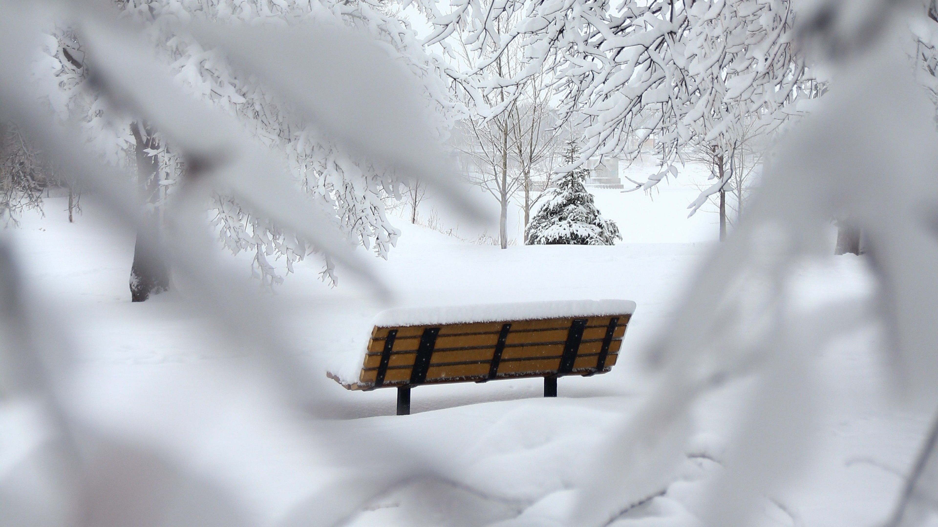 Snow Covered Bench Wallpapers - Wallpaper Cave