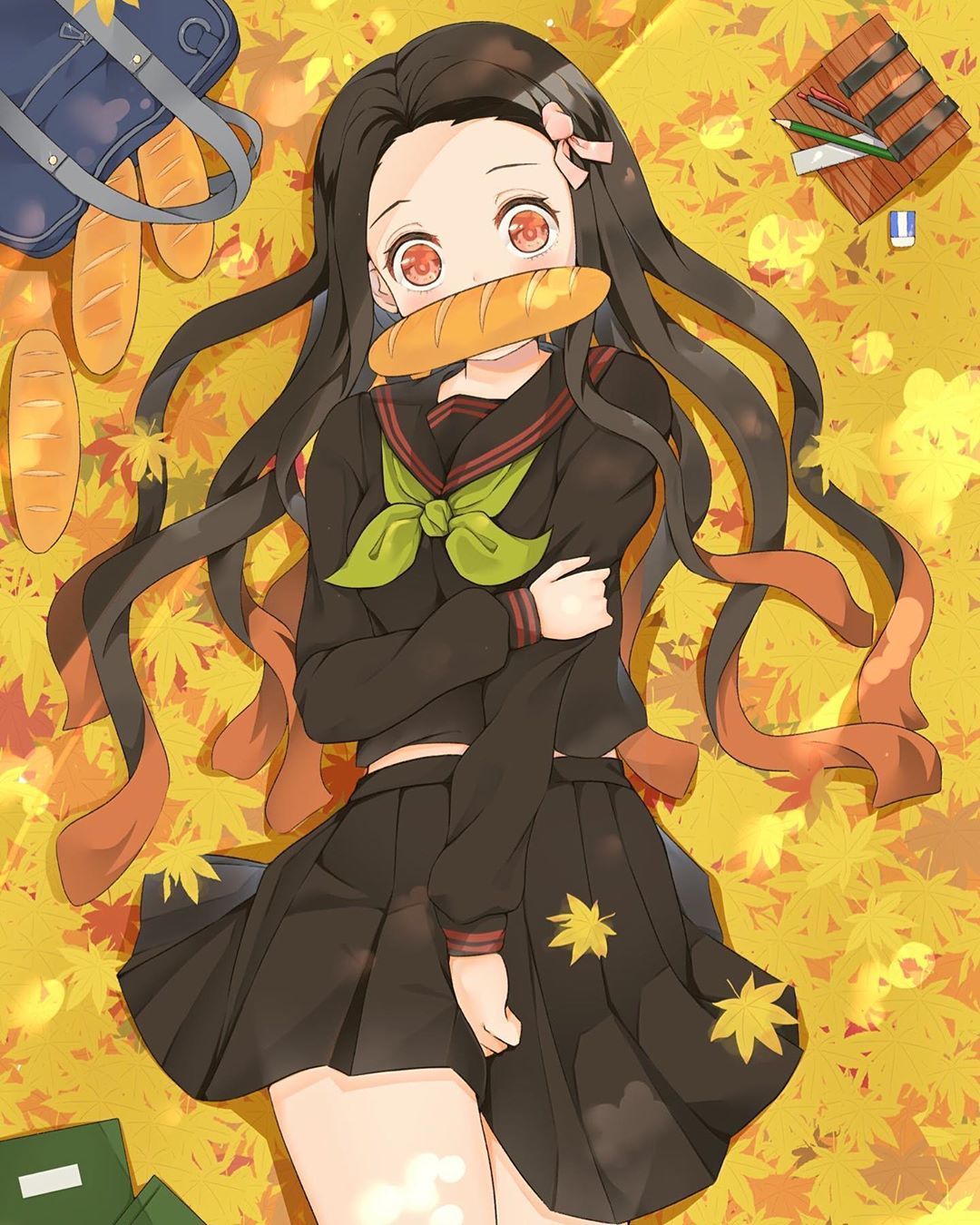 Nezuko With Bread Wallpapers - Wallpaper Cave