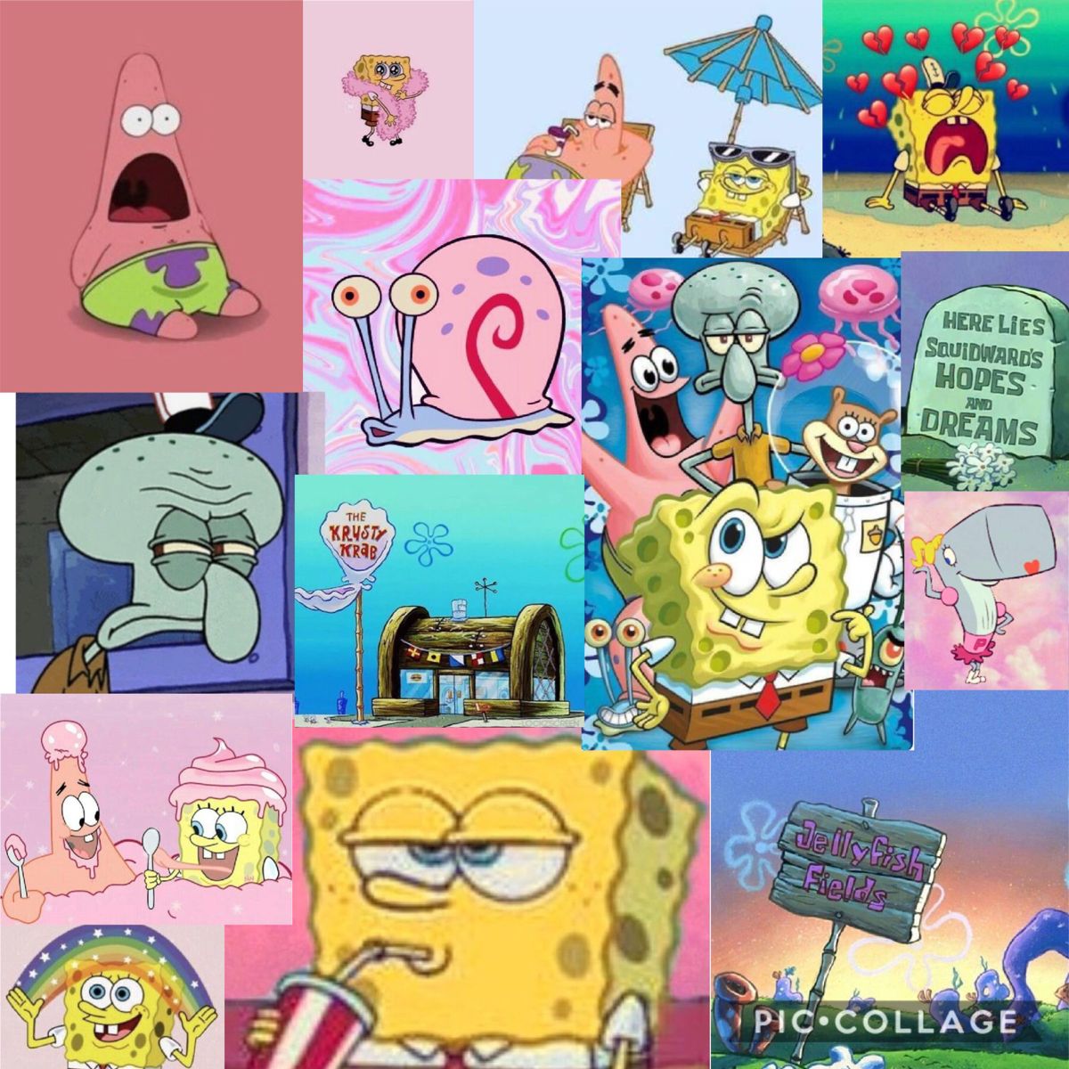 Spongebob Squarepants Collage Wallpapers - Wallpaper Cave