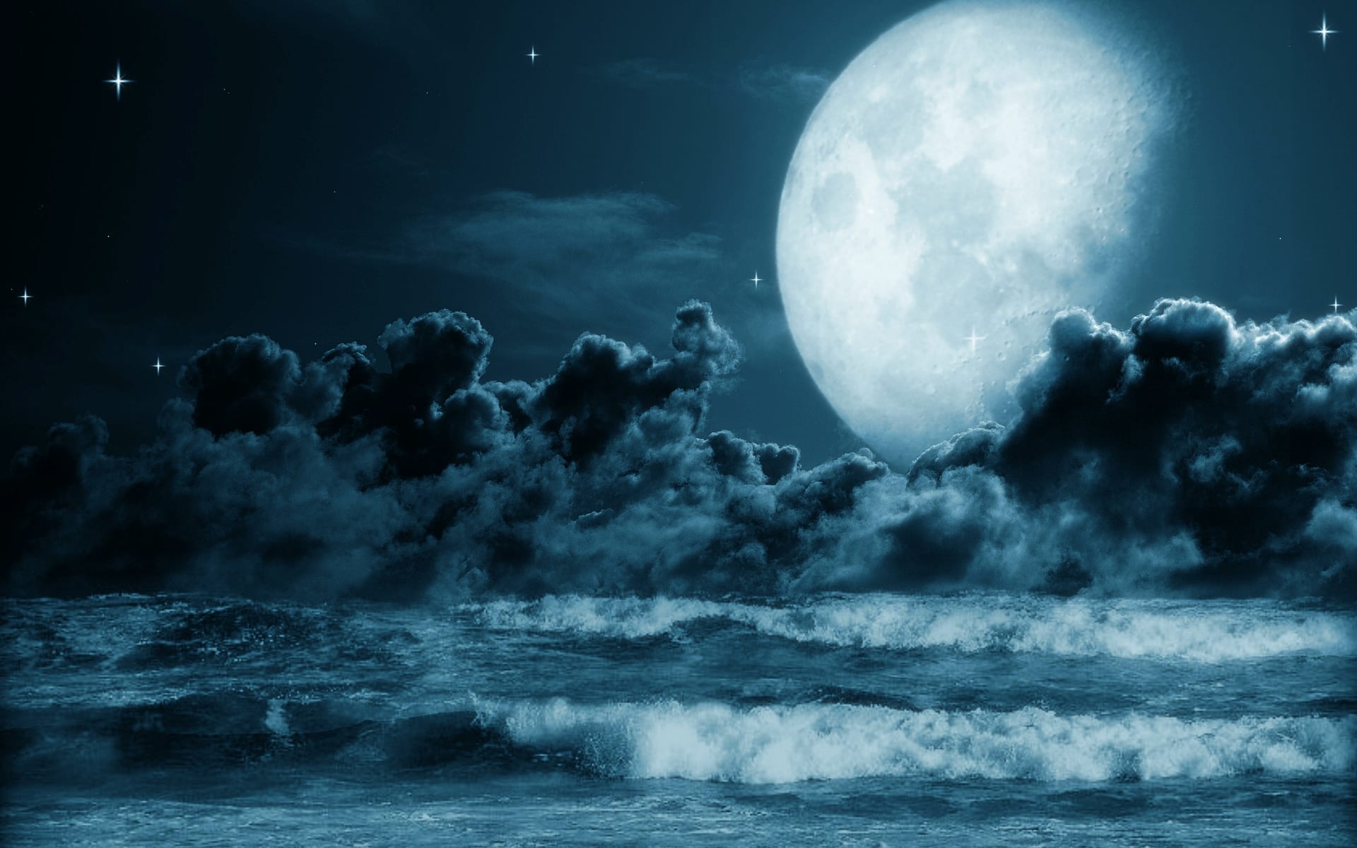 Women Sea Moonlight Wallpapers - Wallpaper Cave