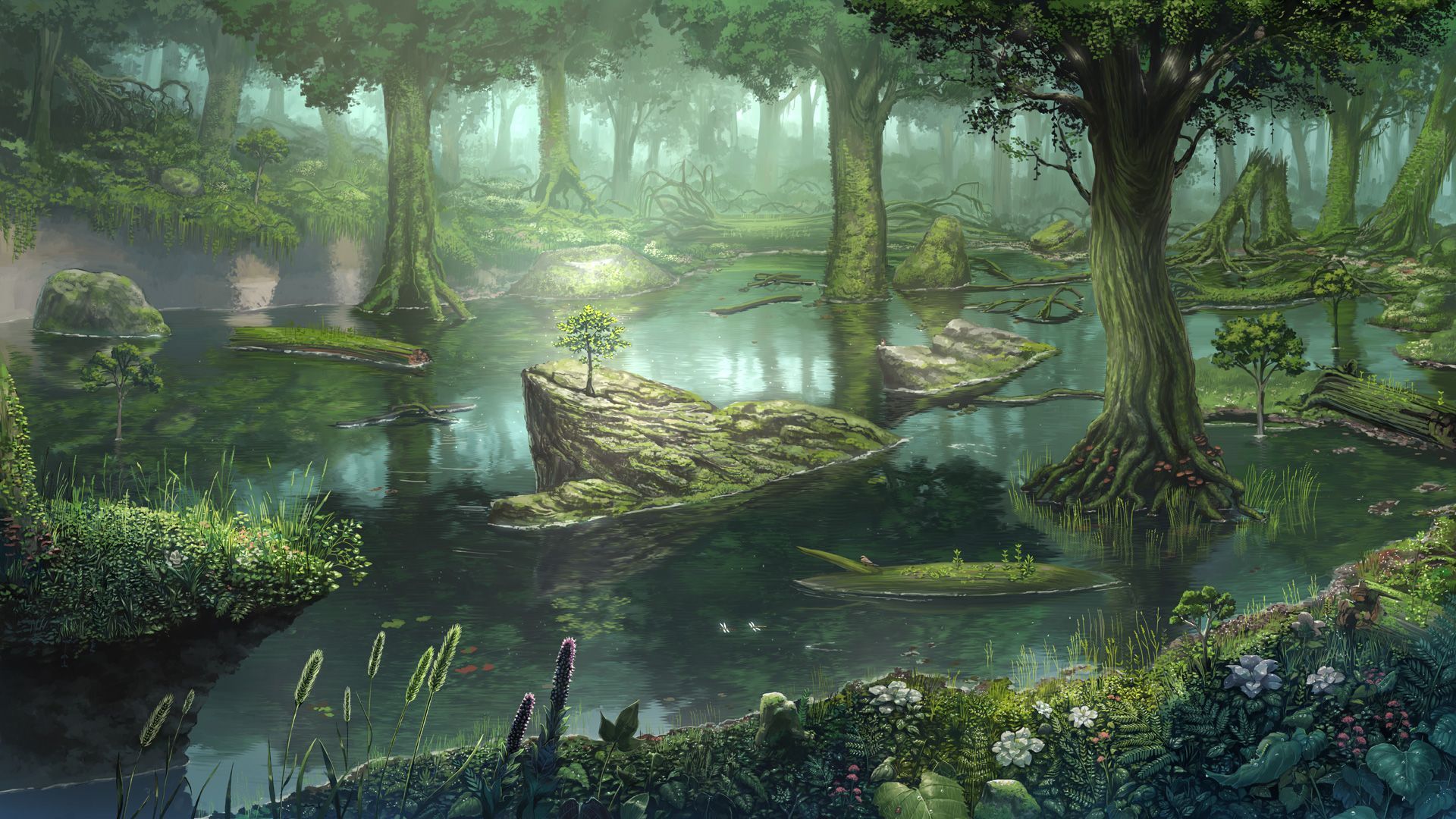 Anime Forest Art Wallpapers - Wallpaper Cave
