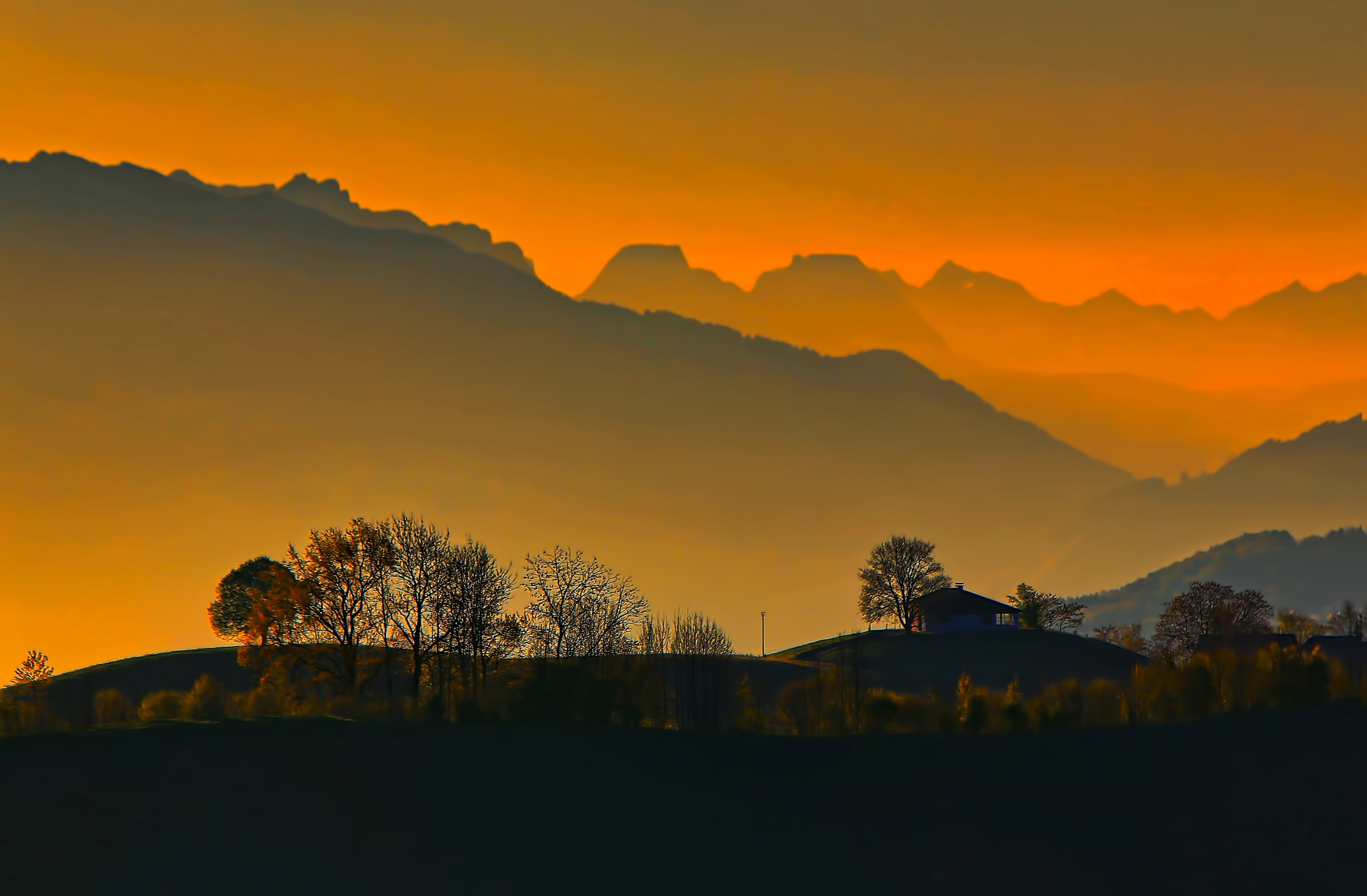 Trees Grass Hills Valley And Sky Wallpapers - Wallpaper Cave