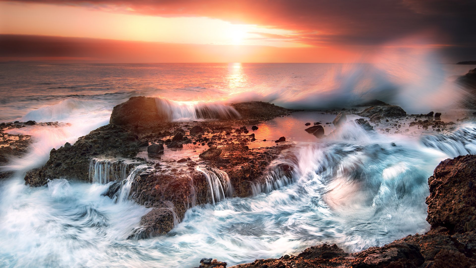 Ocean Waves Rocks HD Wallpapers - Wallpaper Cave