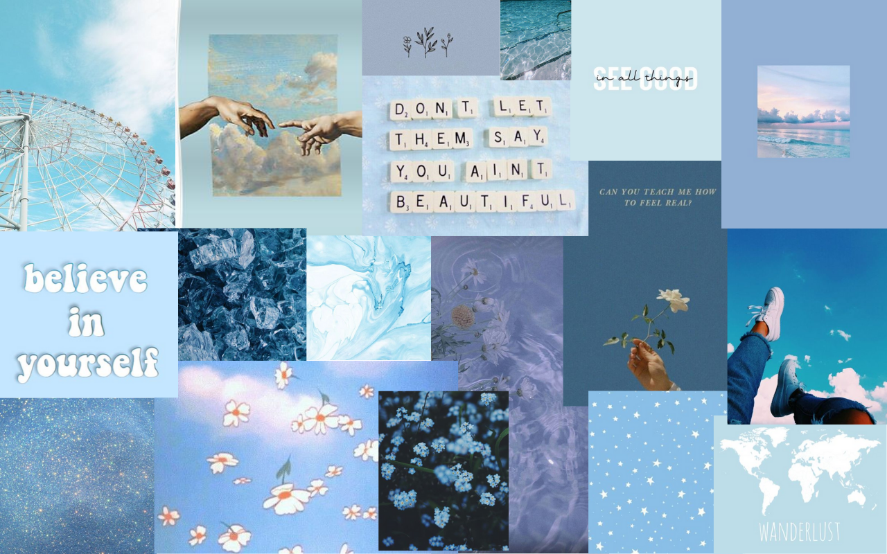 Soft Blue Aesthetic Laptop Wallpapers - Wallpaper Cave