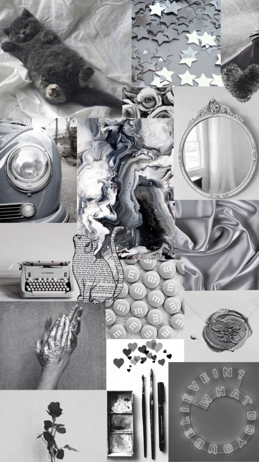 Grey Vintage Collage Wallpapers - Wallpaper Cave