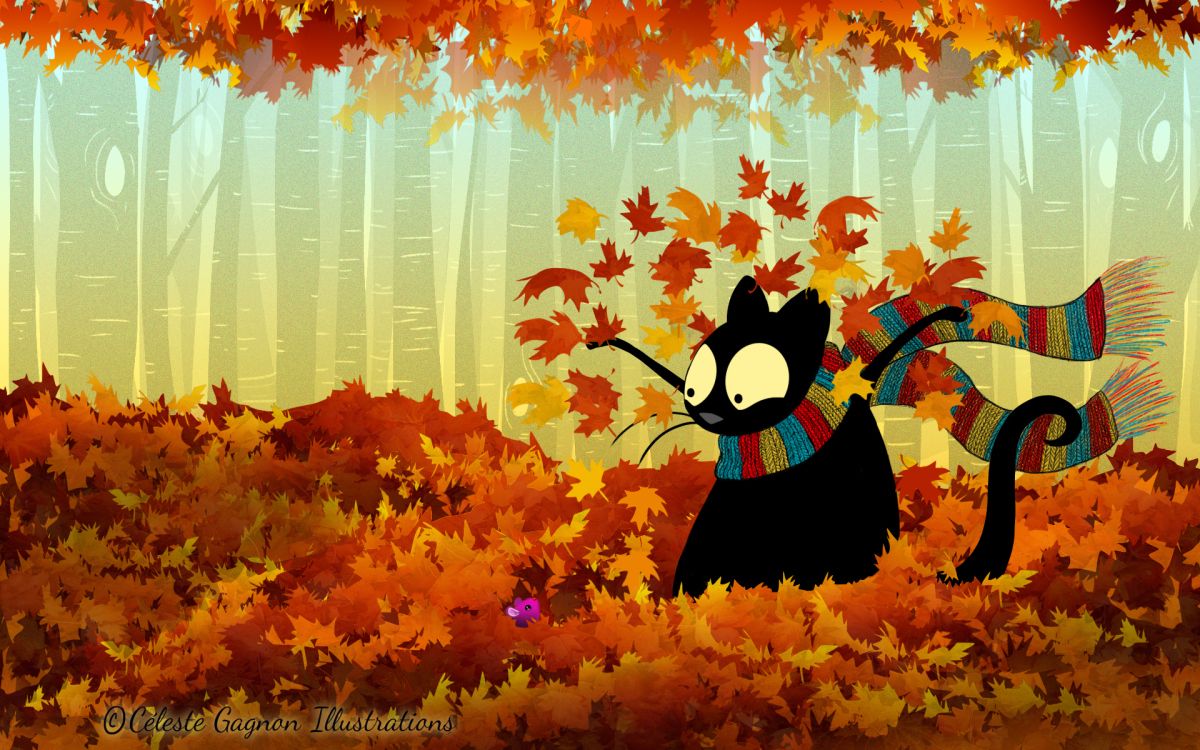 Black Cat Autumn Wallpapers - Wallpaper Cave