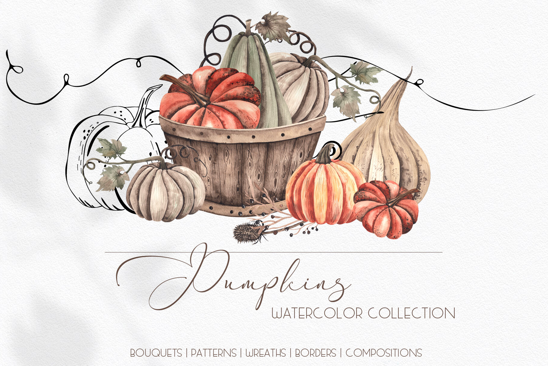 Autumn Pumpkin Watercolor Wallpapers - Wallpaper Cave