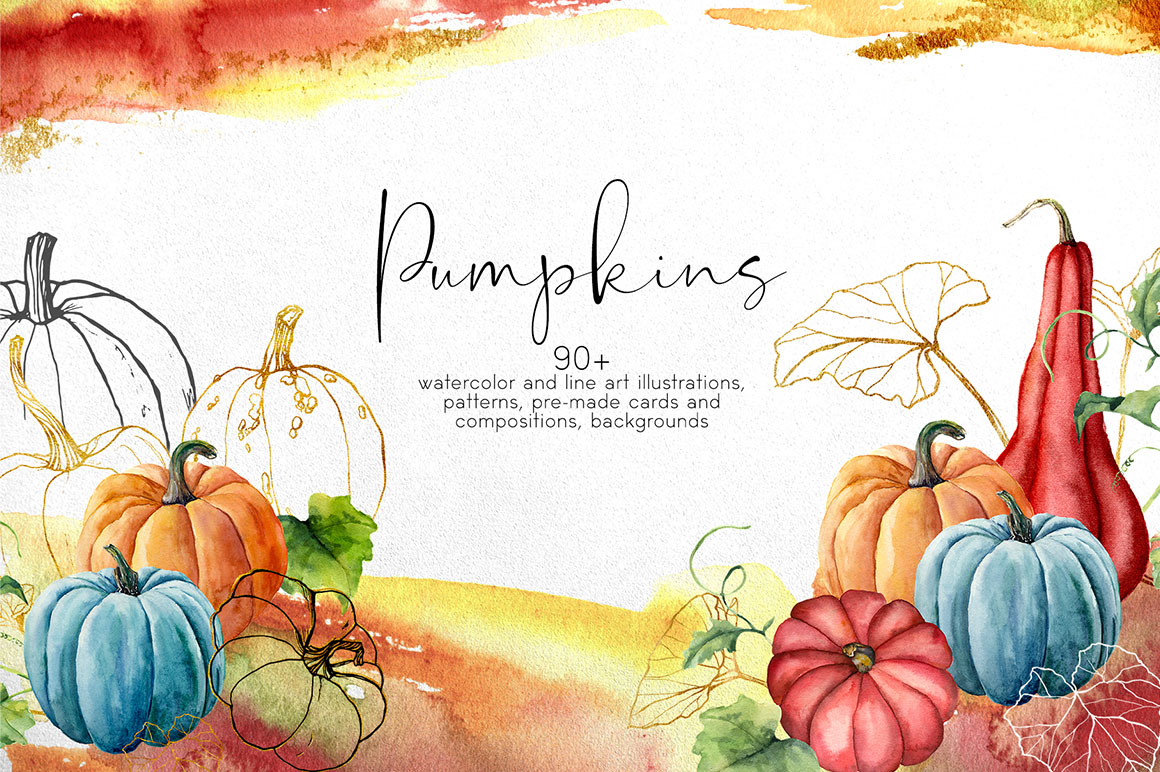 Autumn Pumpkin Watercolor Wallpapers - Wallpaper Cave