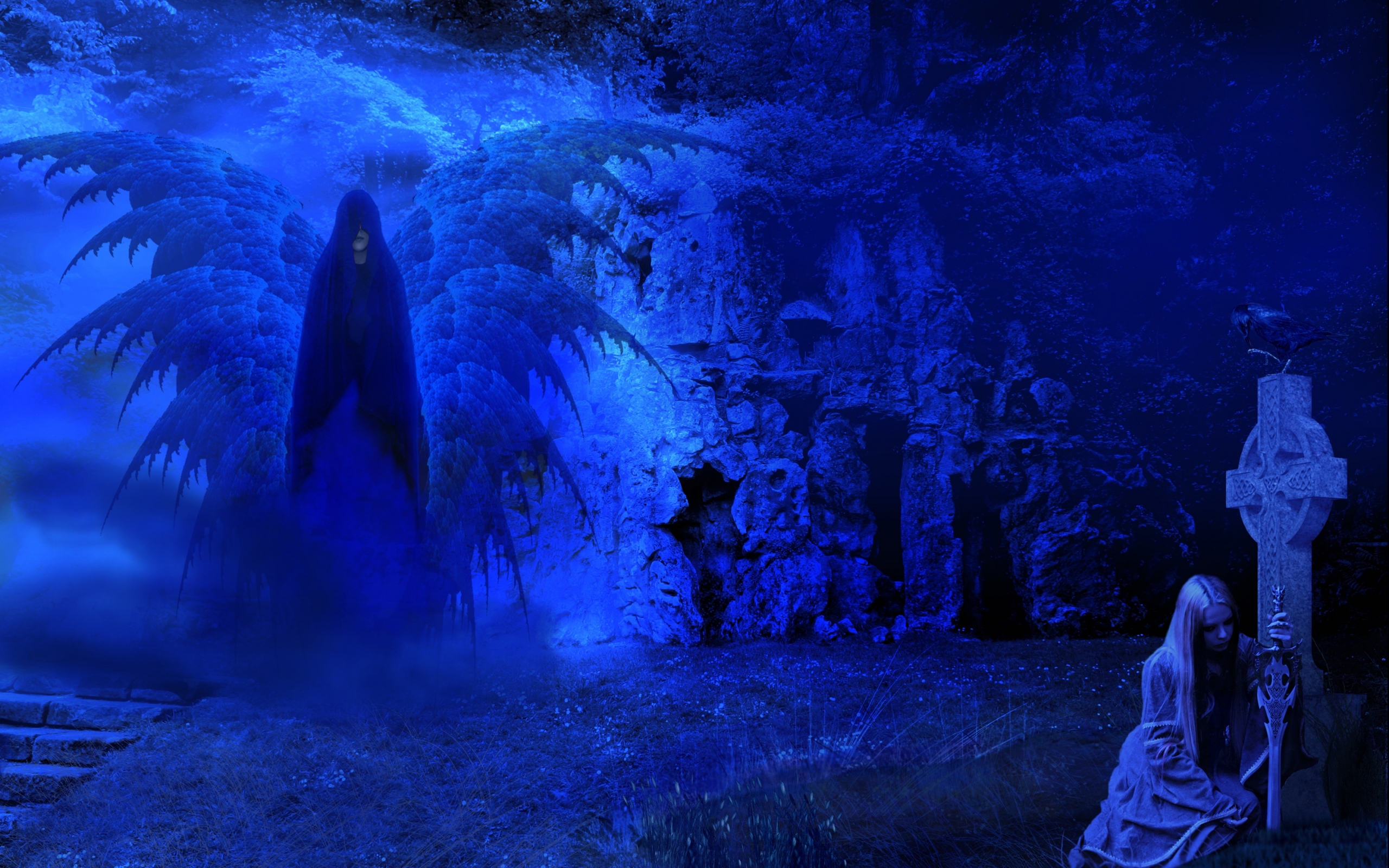 Ghost Blue Dark Wallpapers - Wallpaper Cave