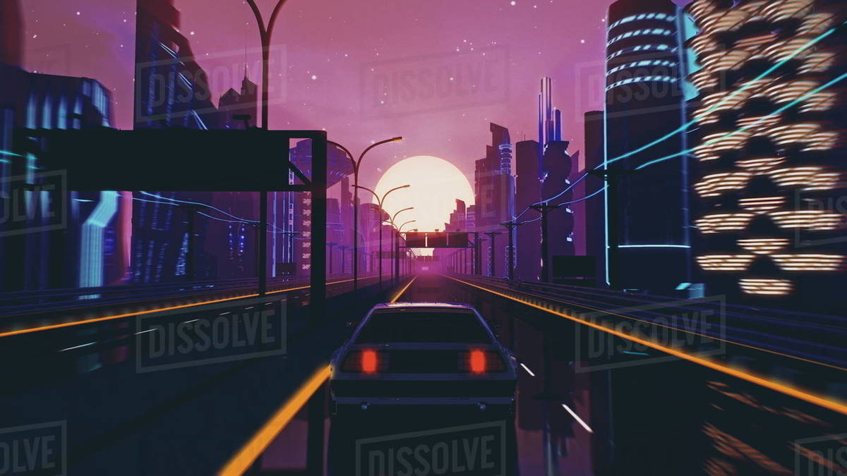 Retro Neon Car Sunset Wallpapers - Wallpaper Cave